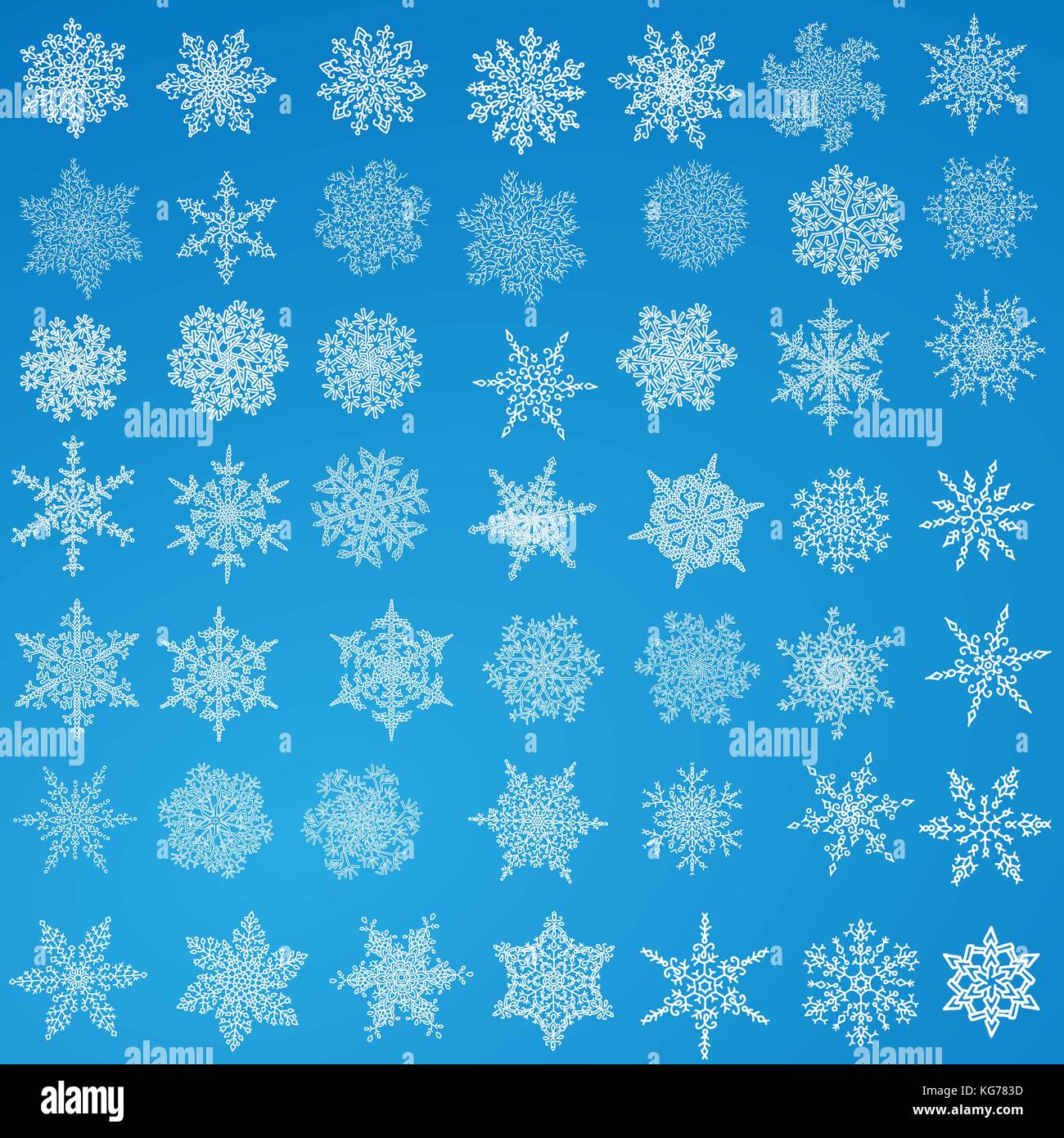 Big set of snowflakes. Holiday collection. White snowflakes collection ...