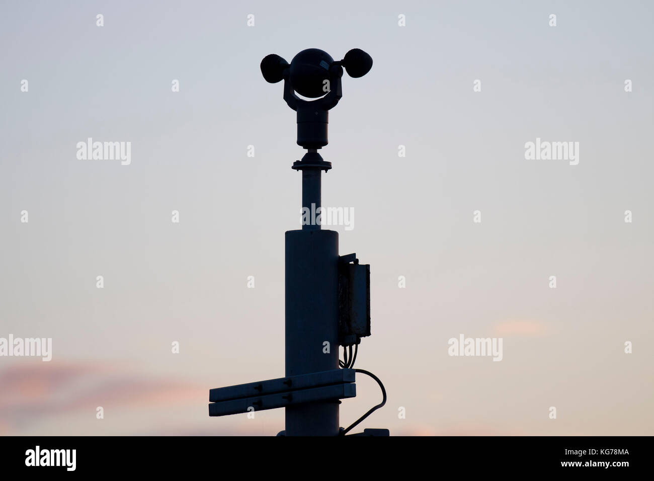 CCTV security cameras at sunset sunrise Stock Photo - Alamy