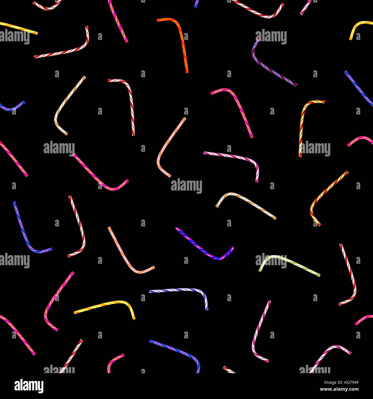 Colored Plastic Straw for Drink Seamless Pattern Stock Vector Image ...