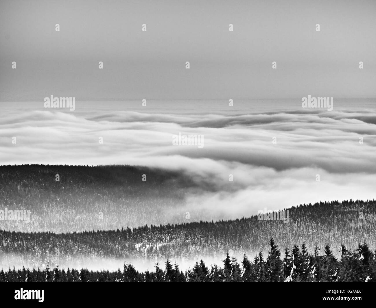 Mountain fresh snow above Black and White Stock Photos & Images - Alamy