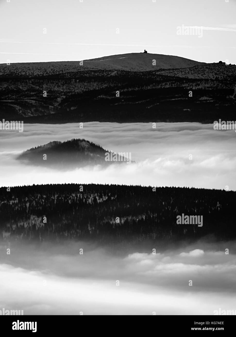Mountain fresh snow above Black and White Stock Photos & Images - Alamy