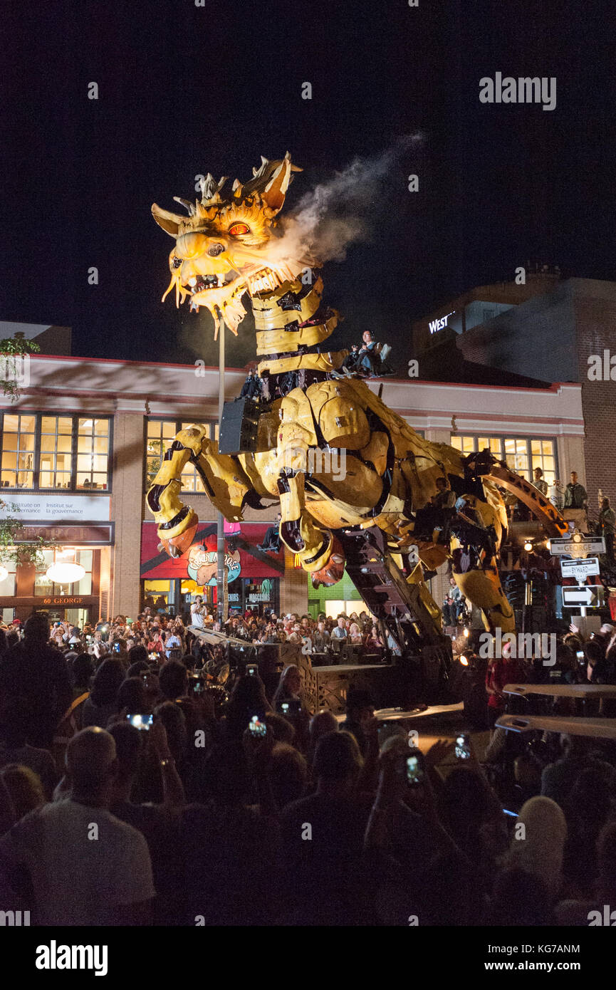 La Machine robotic dragon at Byward market, Ottawa, Canada Stock Photo ...