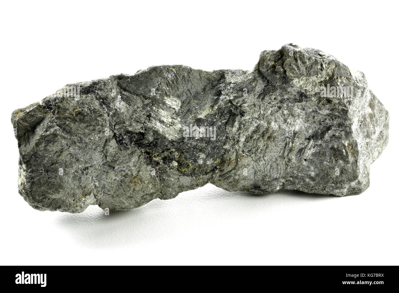 native antimony from Arechuybo (Chihuahua/ Mexico) isolated on white ...