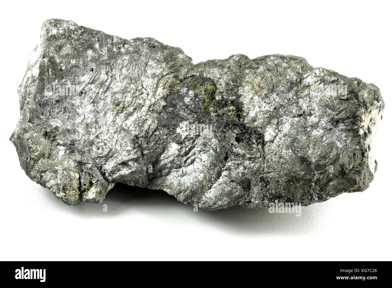 native antimony from Arechuybo (Chihuahua/ Mexico) isolated on white ...