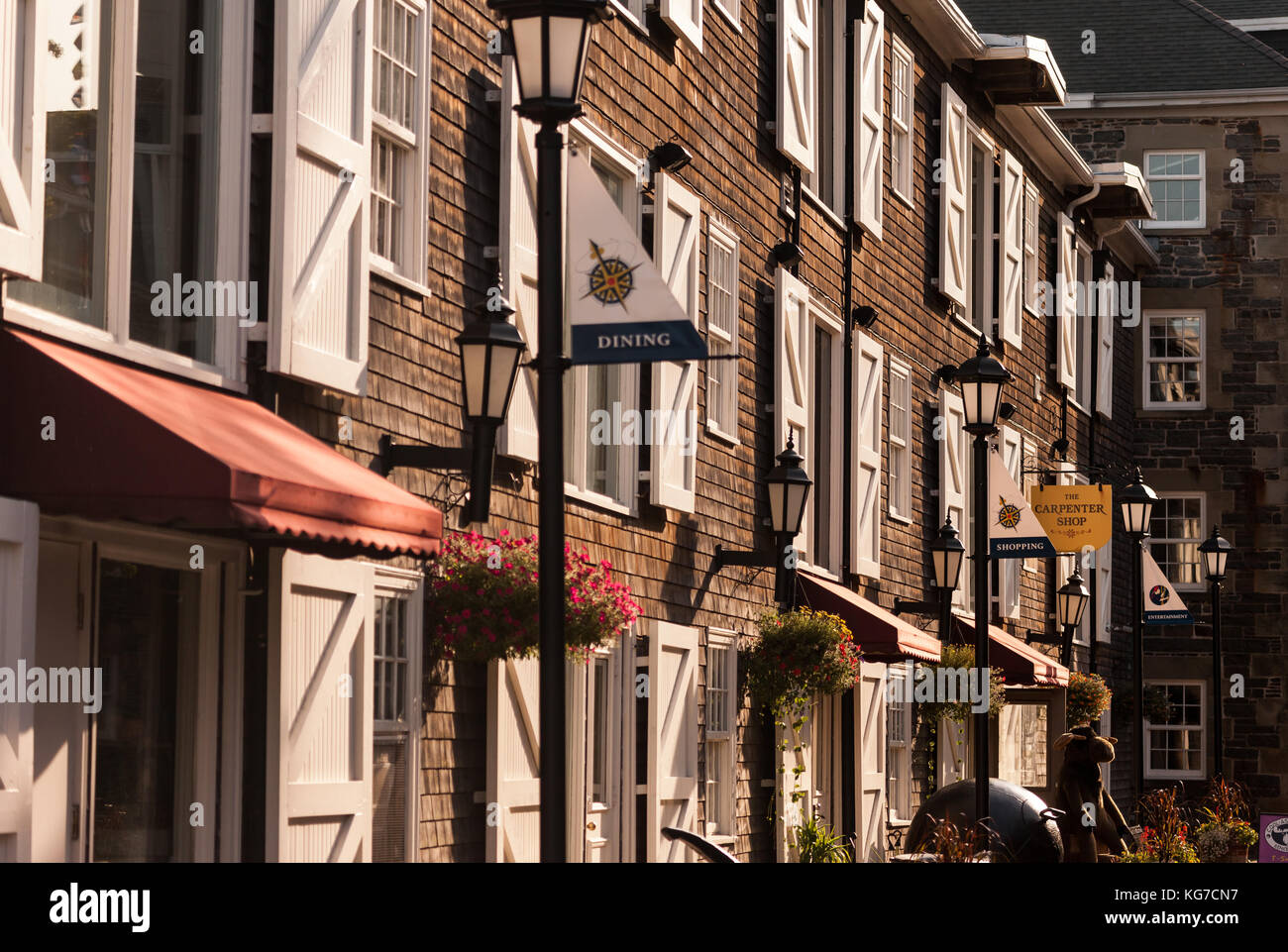Halifax, Canada - August 29, 2017: Storefronts in the waterfront ...