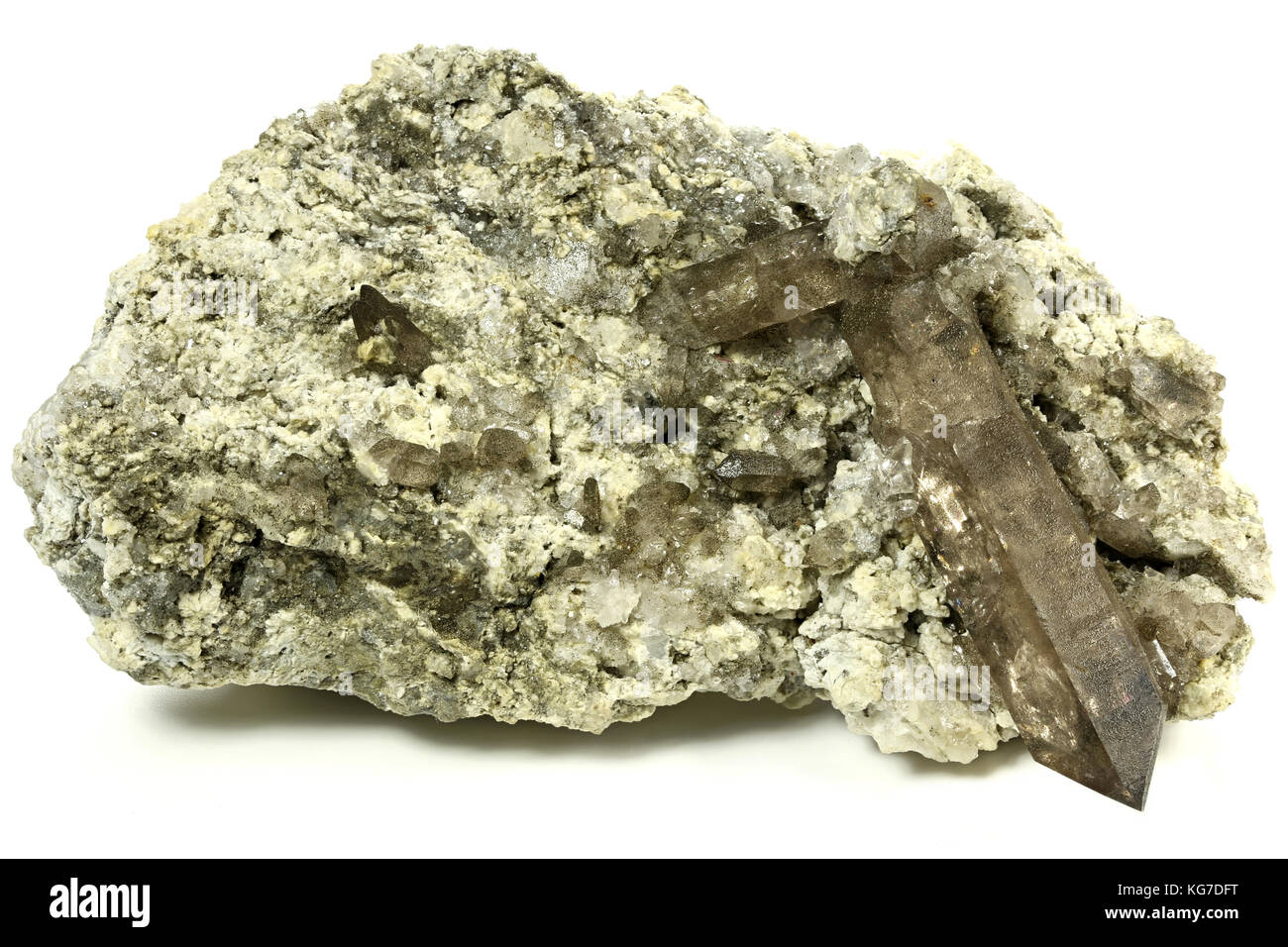 smoky quartz from Mont Blanc/ France isolated on white background Stock ...