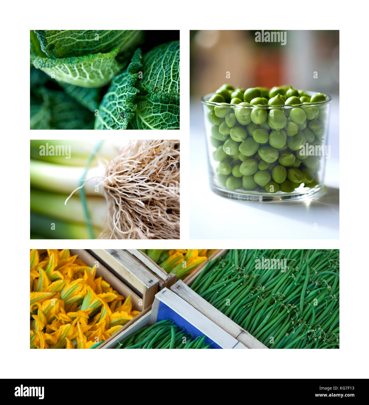 Spring green vegetable on a market stall Stock Photo - Alamy