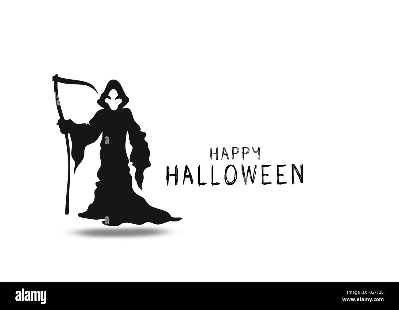 Lettering happy halloween spider Black and White Stock Photos & Images ...
