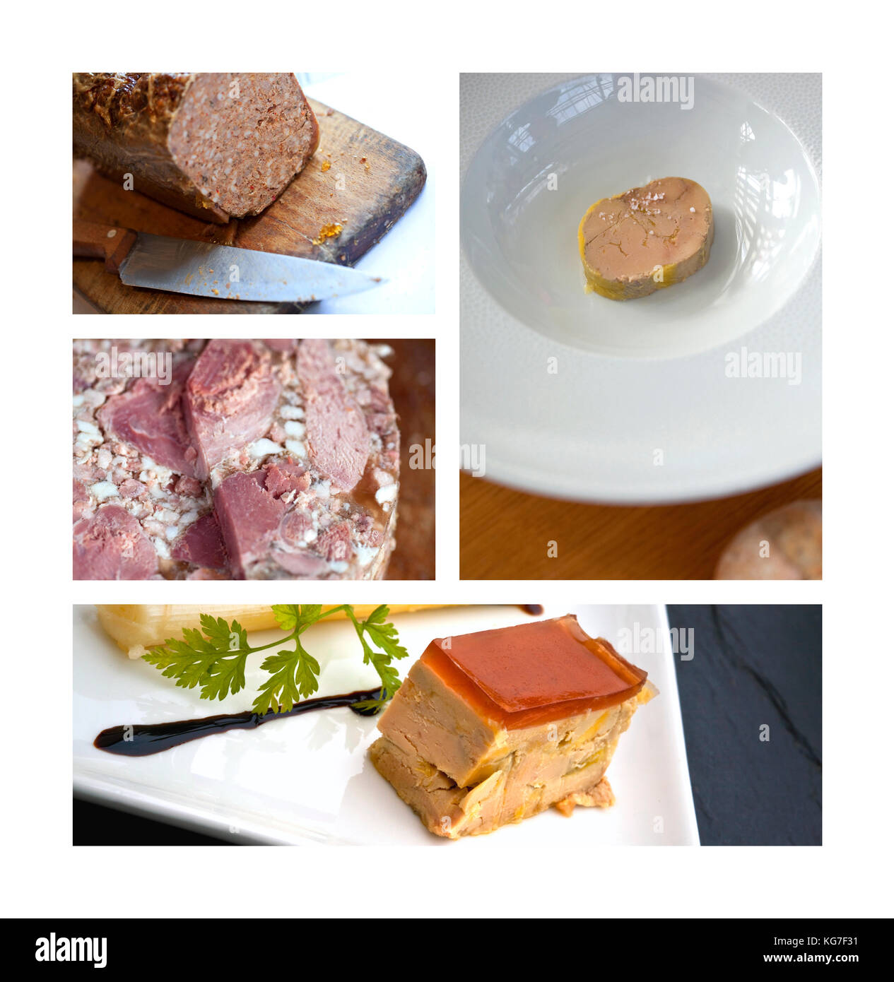 Collage of pork cold meat and pate Stock Photo - Alamy