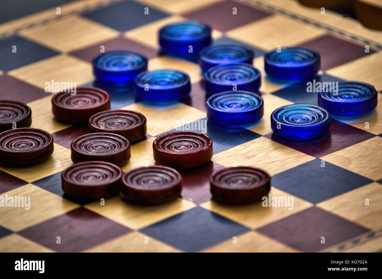 Checkerboard and checkers Stock Photo - Alamy