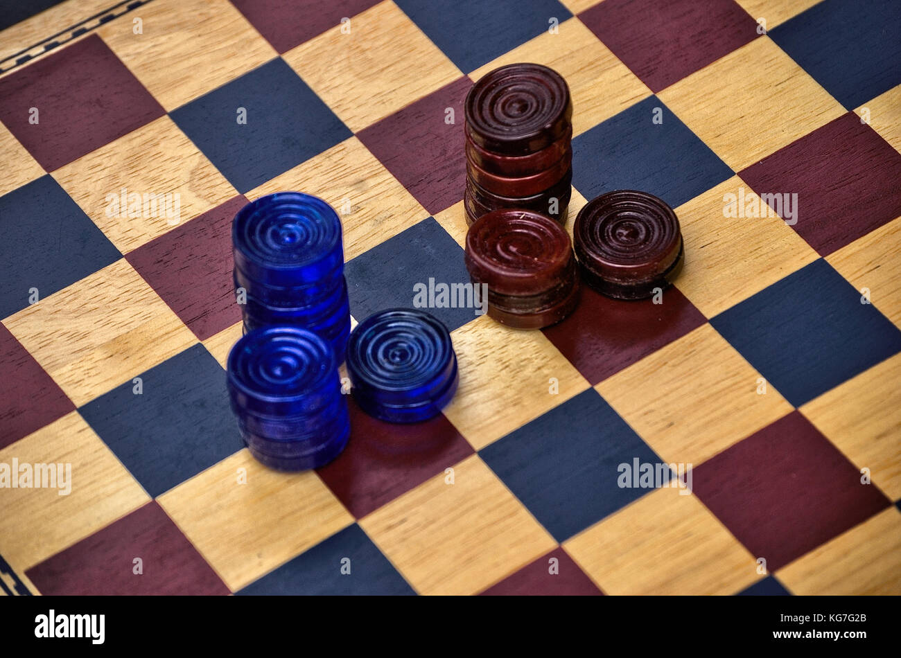 Checkerboard and checkers Stock Photo - Alamy