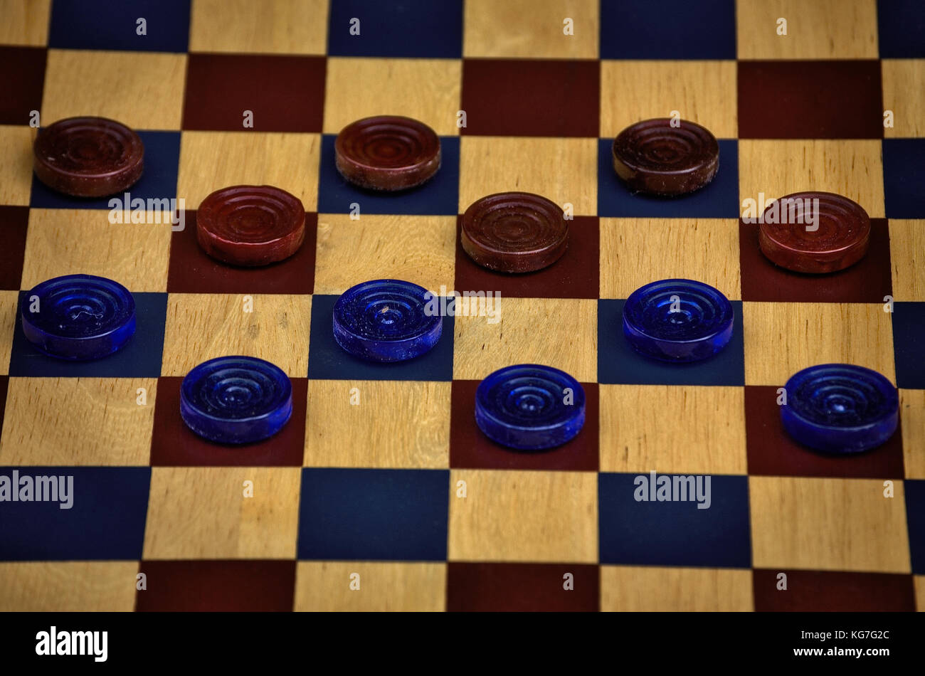 Checkerboard and checkers Stock Photo - Alamy