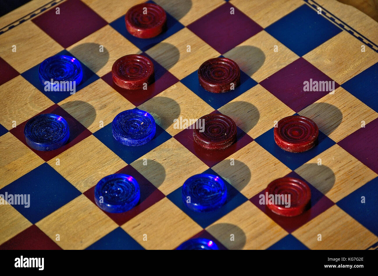 Checkerboard and checkers Stock Photo - Alamy