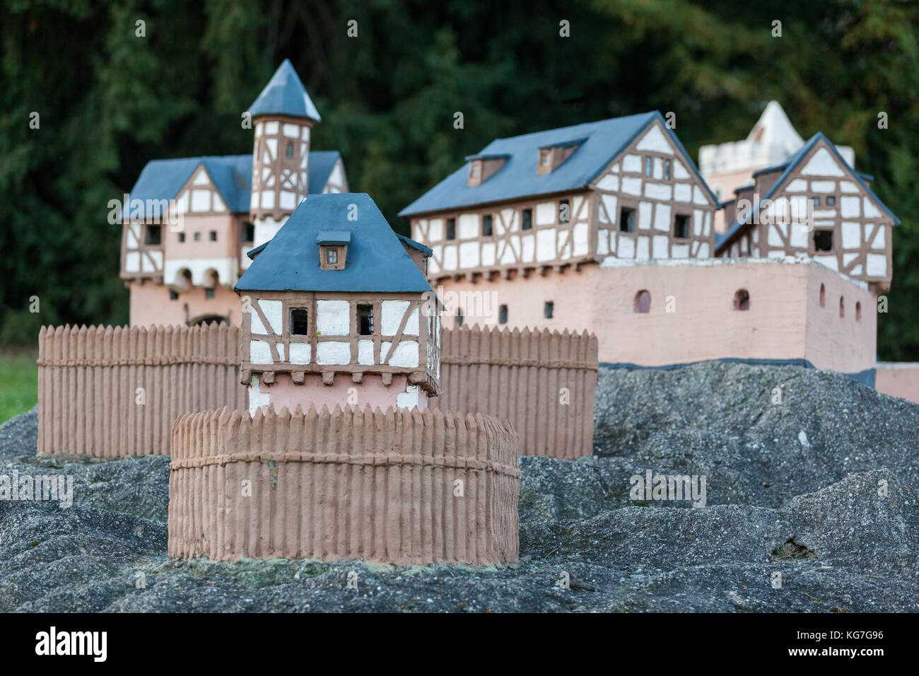 Model von der Burg Anhalt in Ballenstedt, Harz Stock Photo - Alamy
