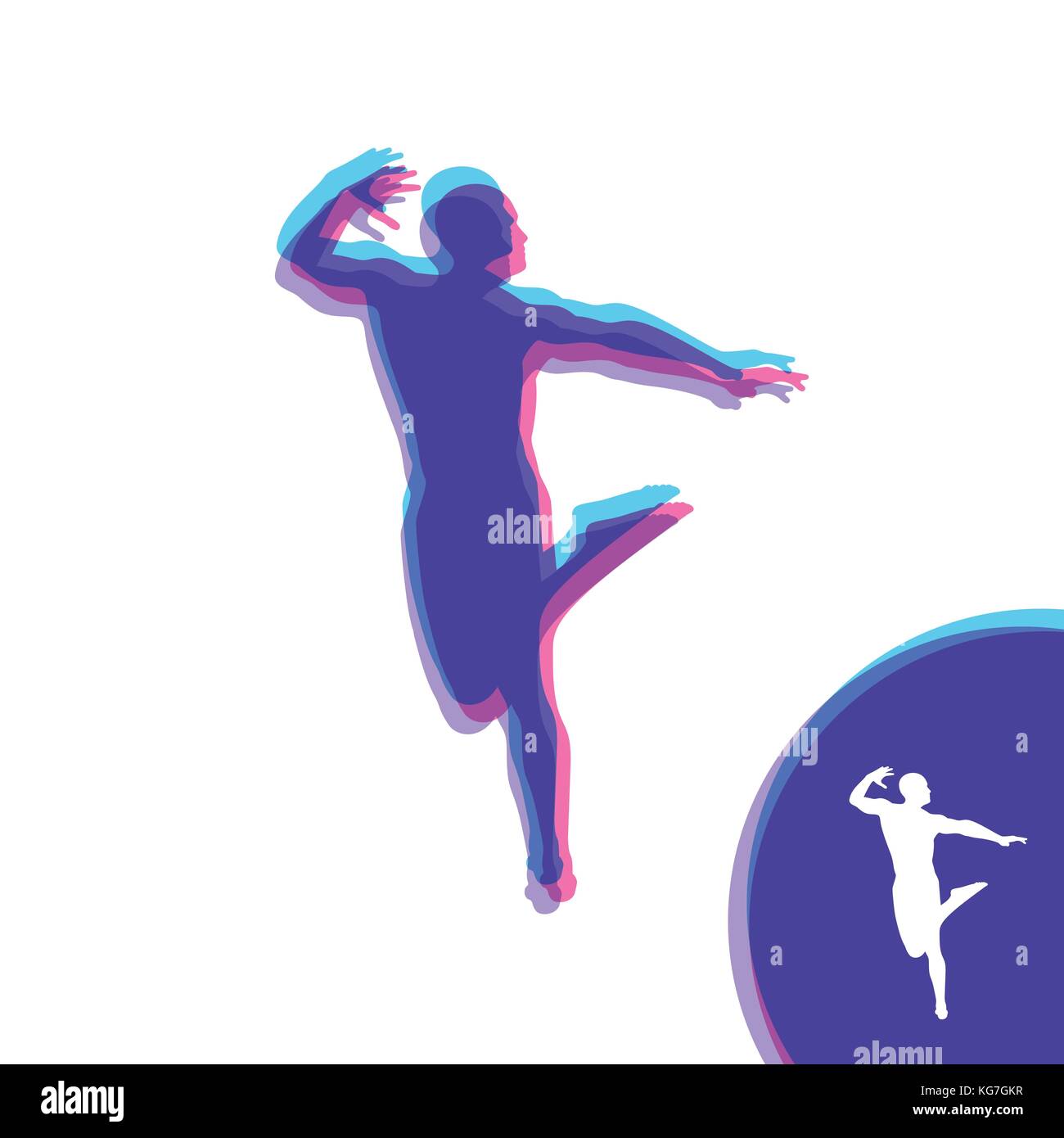 Silhouette of a Dancer. Gymnast. Man is Posing and Dancing. Sport ...