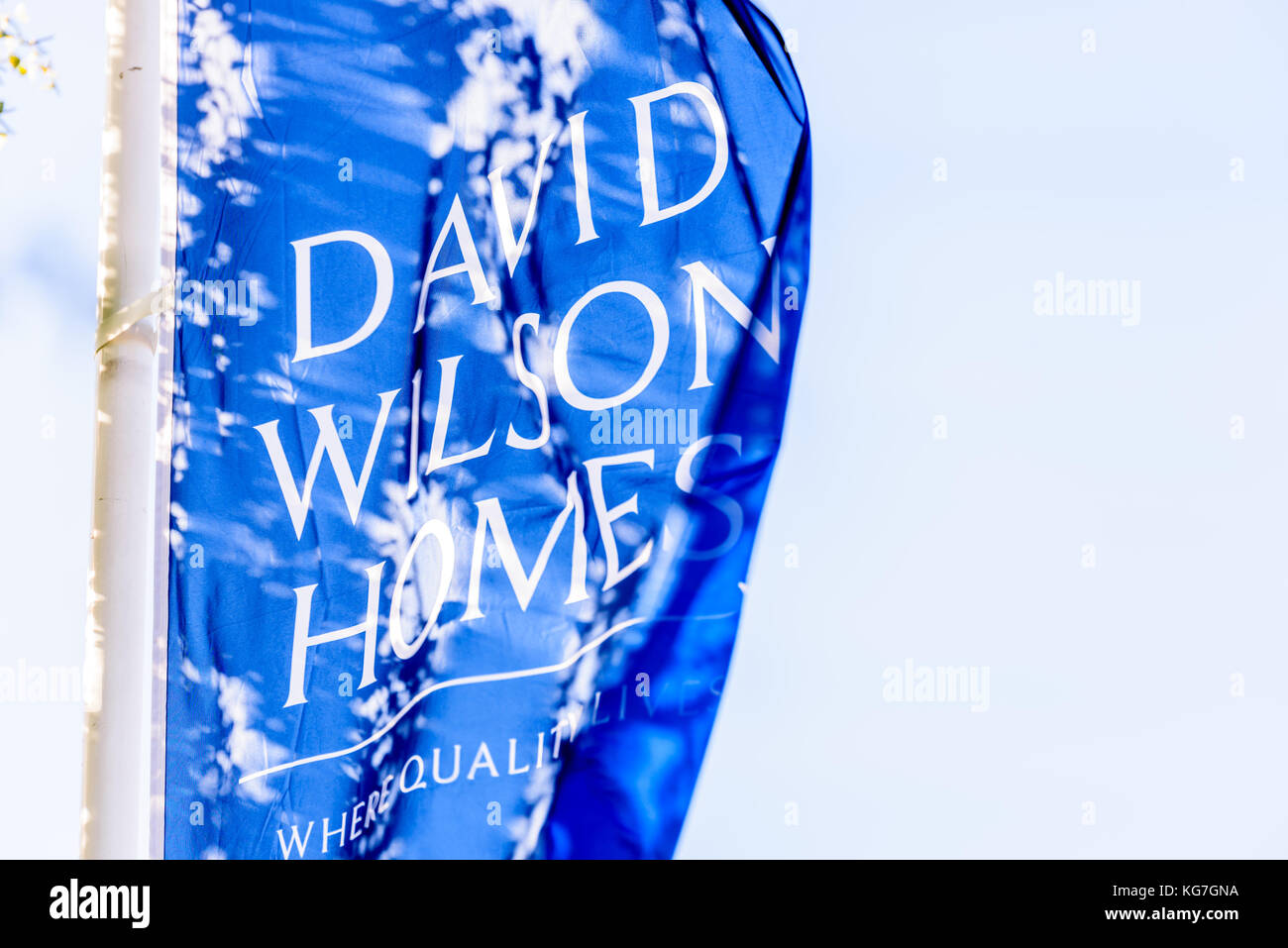 Northampton, UK - Oct 25, 2017: Day view of David Wilson Homes logo at ...