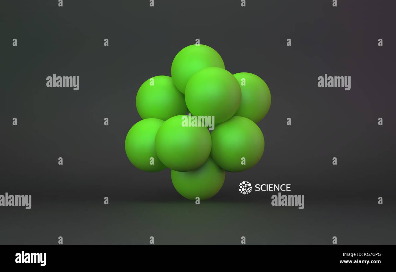 Abstract Molecular Structure With Particles Scientific Background Connection Structure 3d