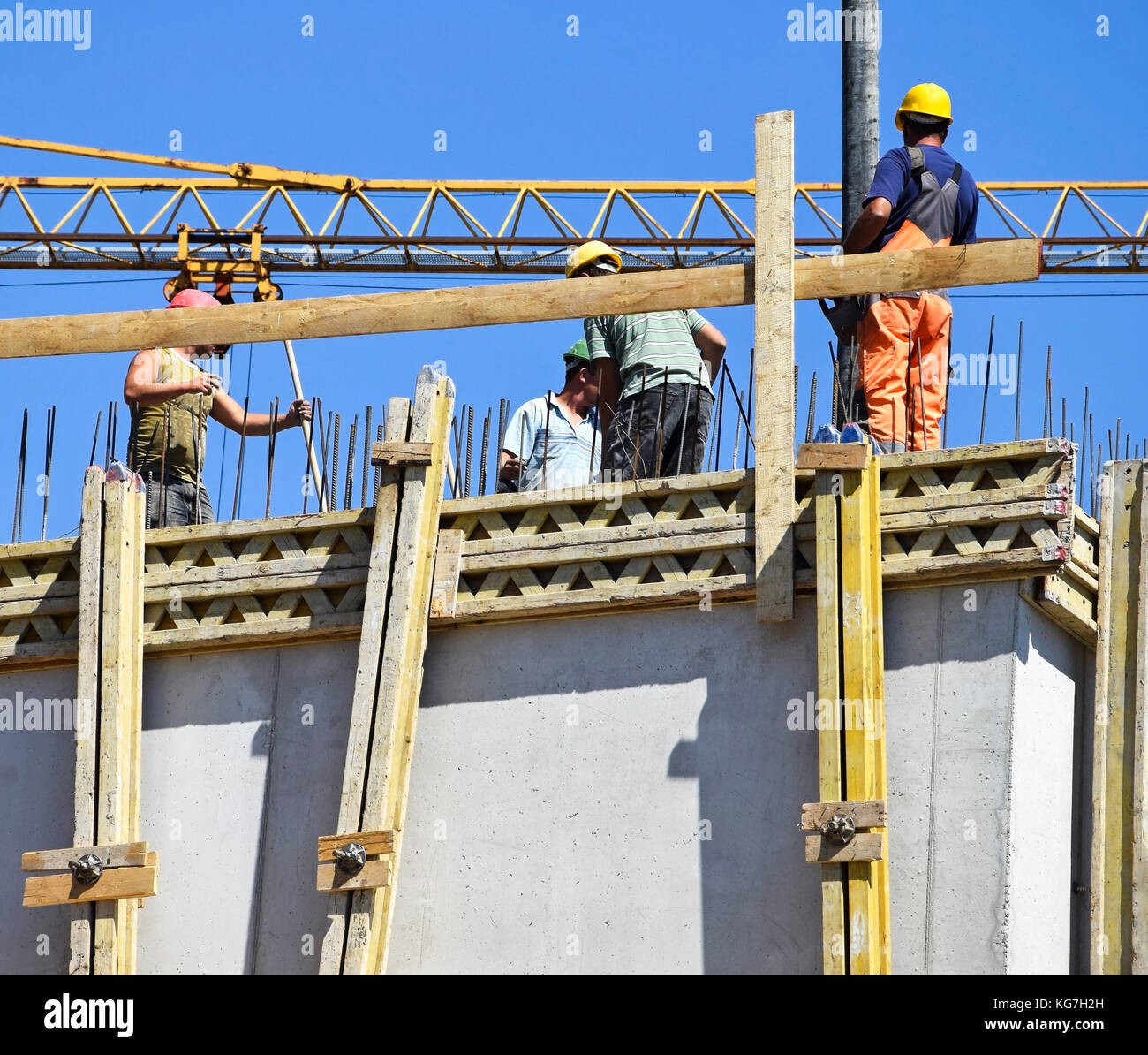 Construction workers at work Stock Photo - Alamy