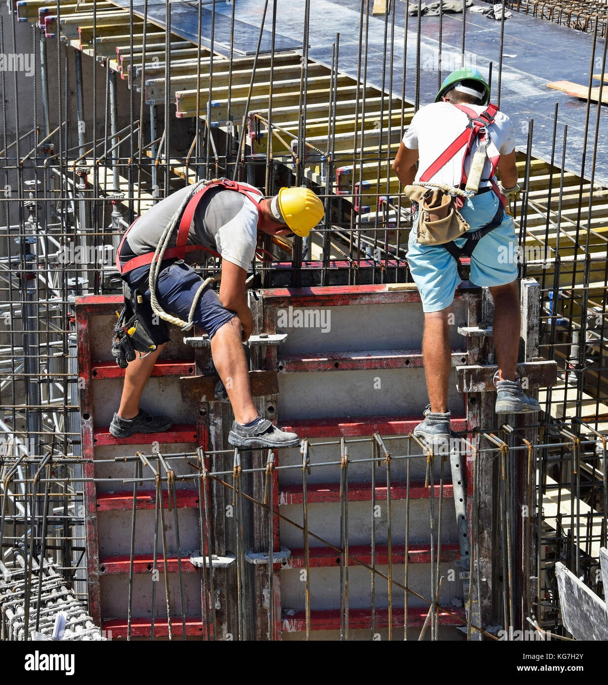 Construction workers at work Stock Photo - Alamy