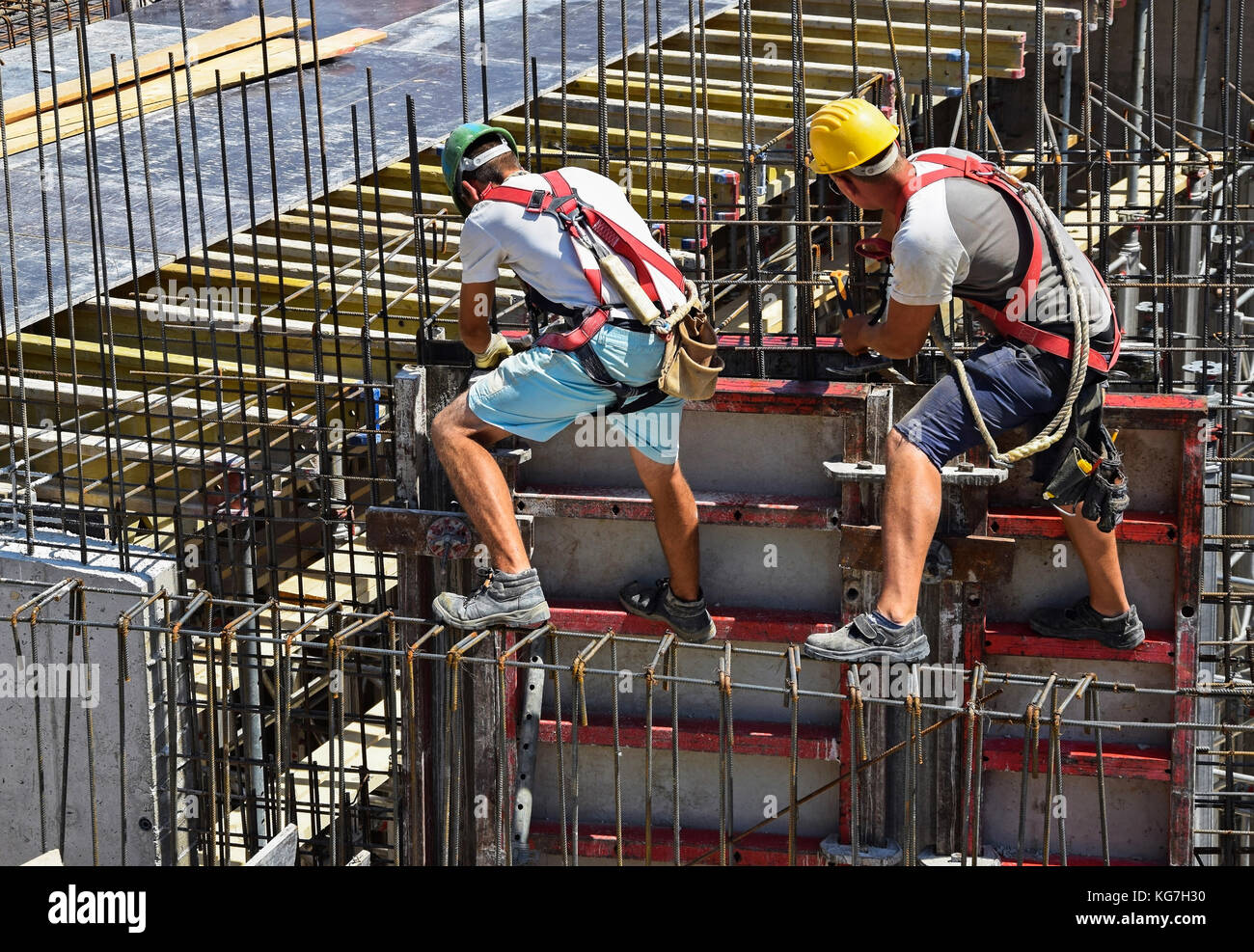 Construction workers at work Stock Photo - Alamy