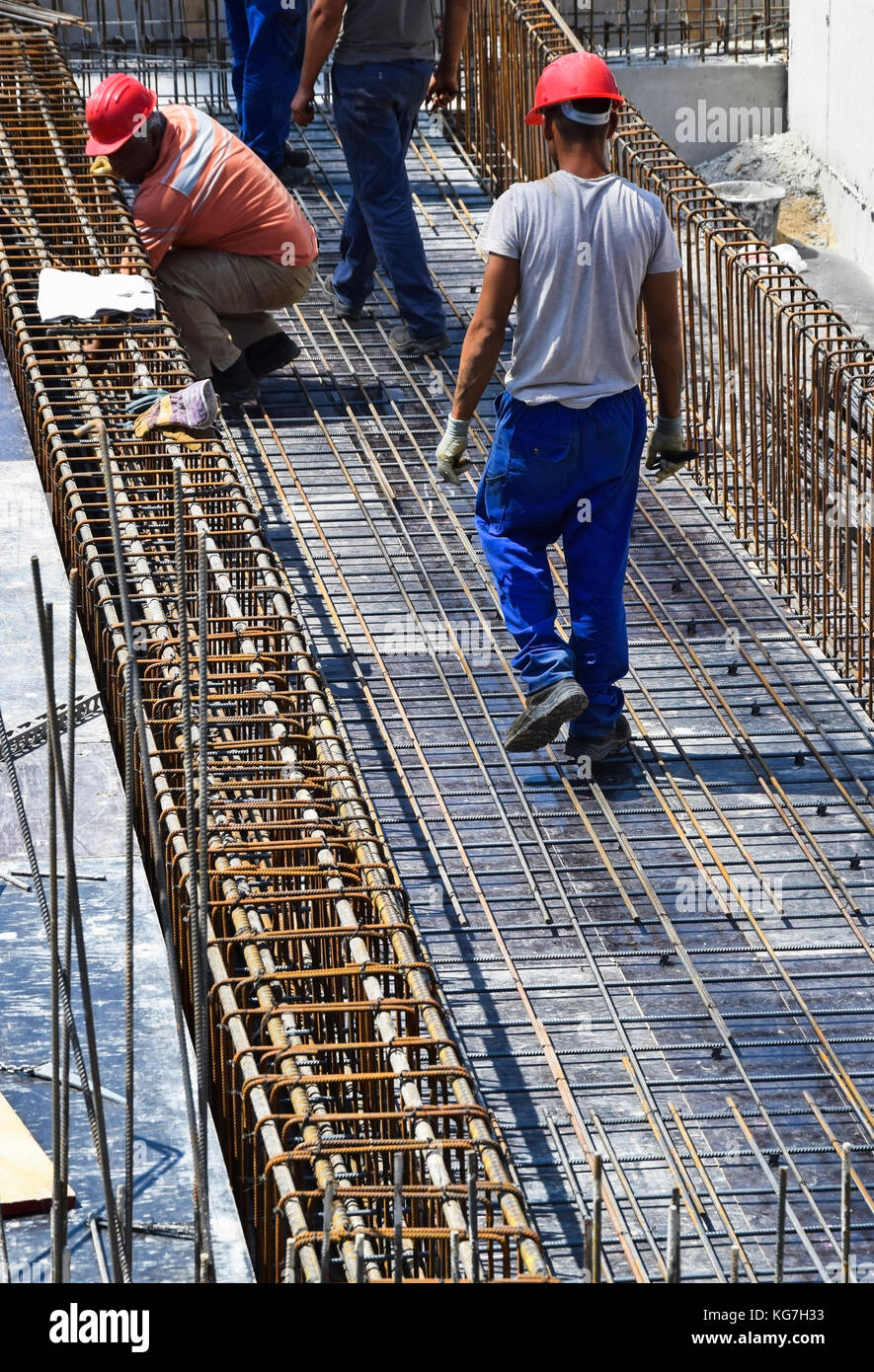 Construction workers at work Stock Photo - Alamy