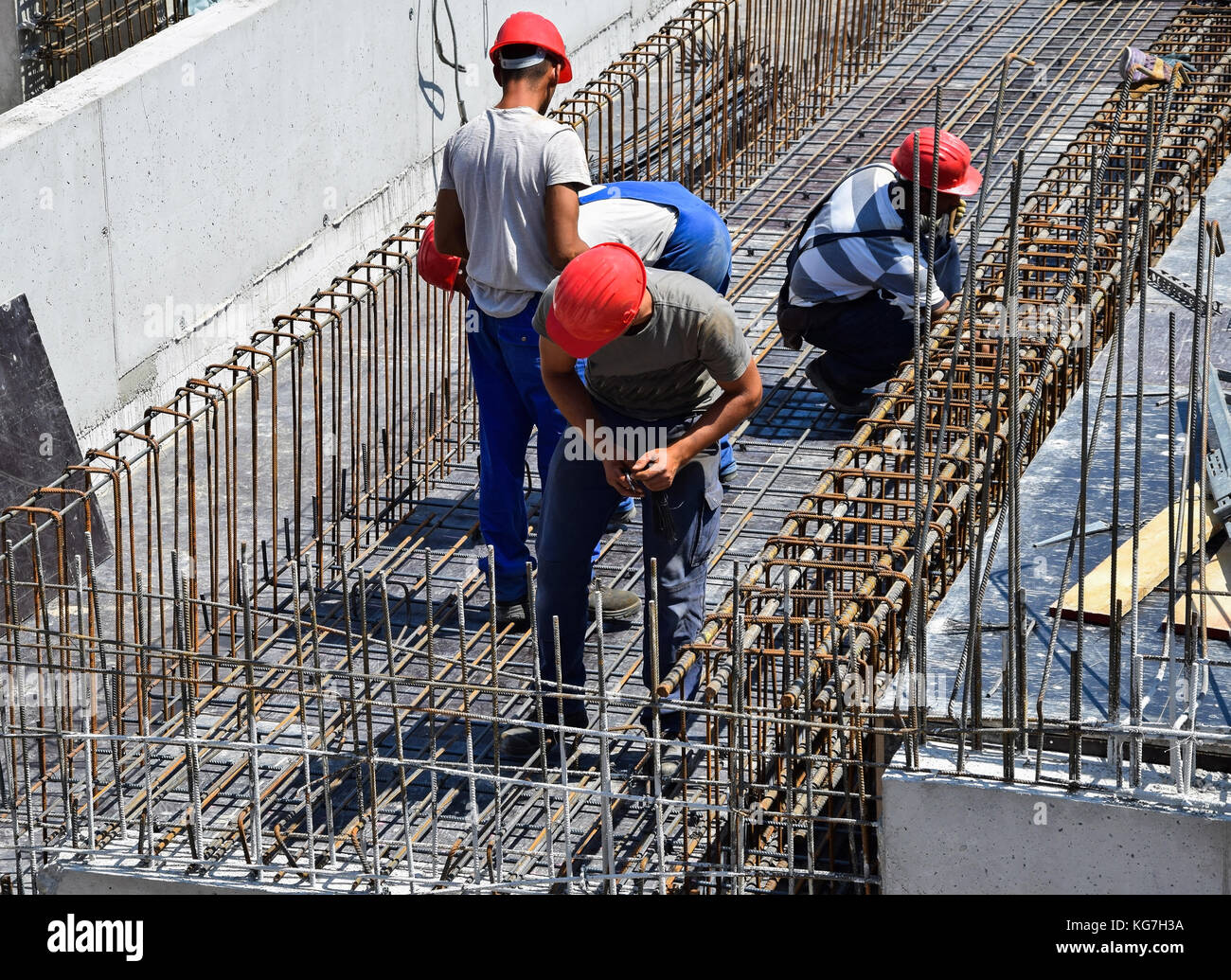 Construction workers at work Stock Photo - Alamy