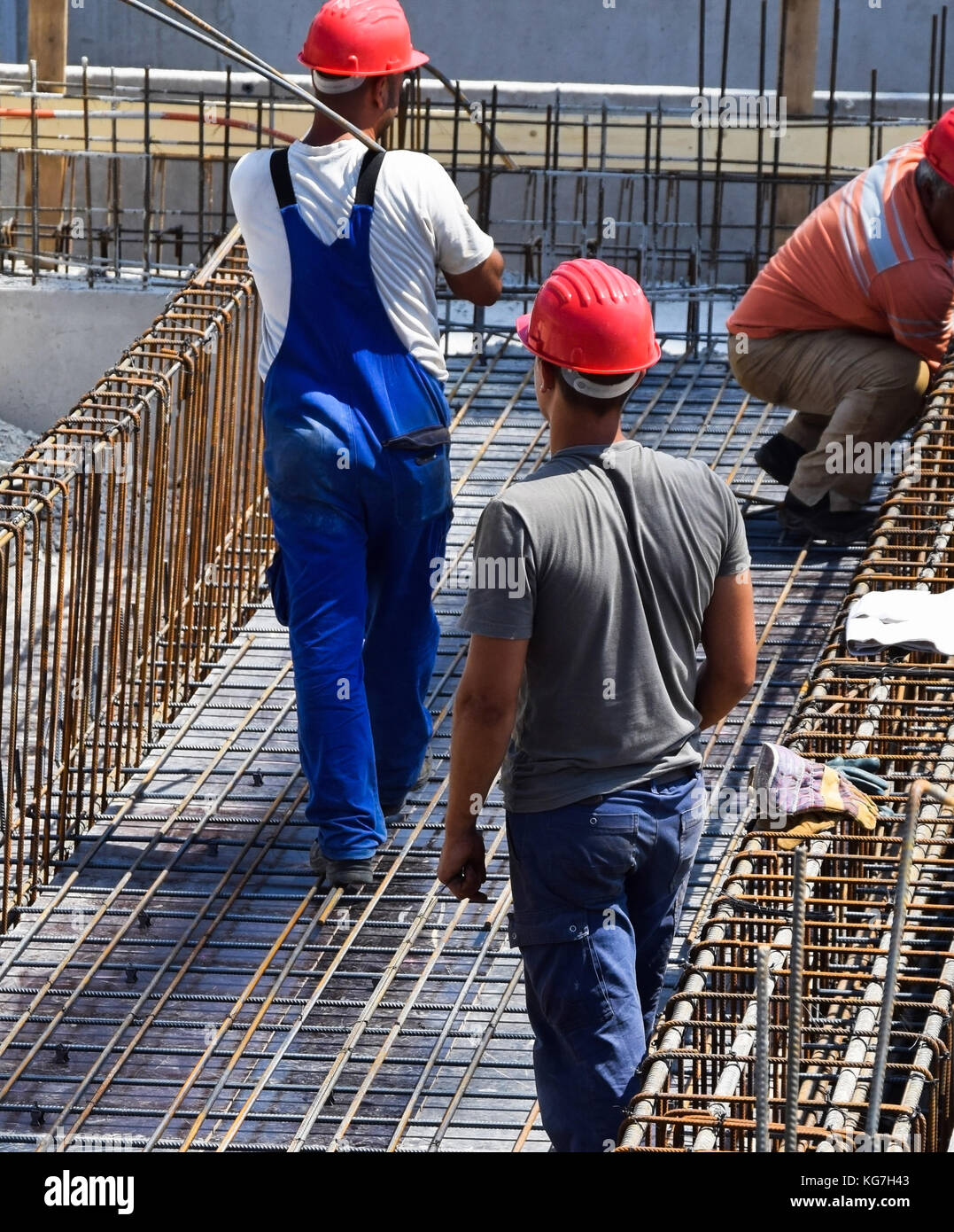 Construction workers at work Stock Photo - Alamy