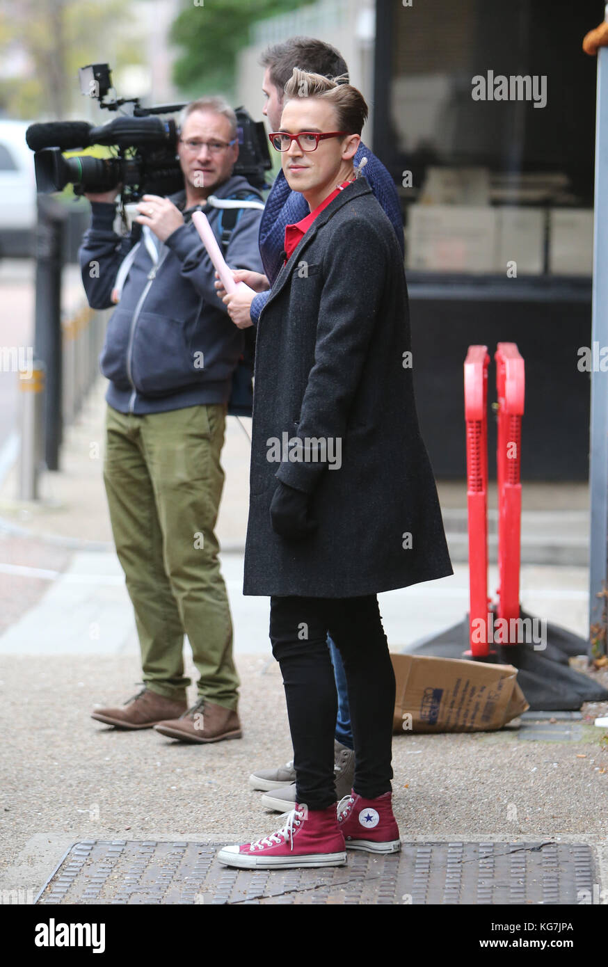 Tom Fletcher filming outside ITV Studios Featuring: Tom Fletcher Where ...