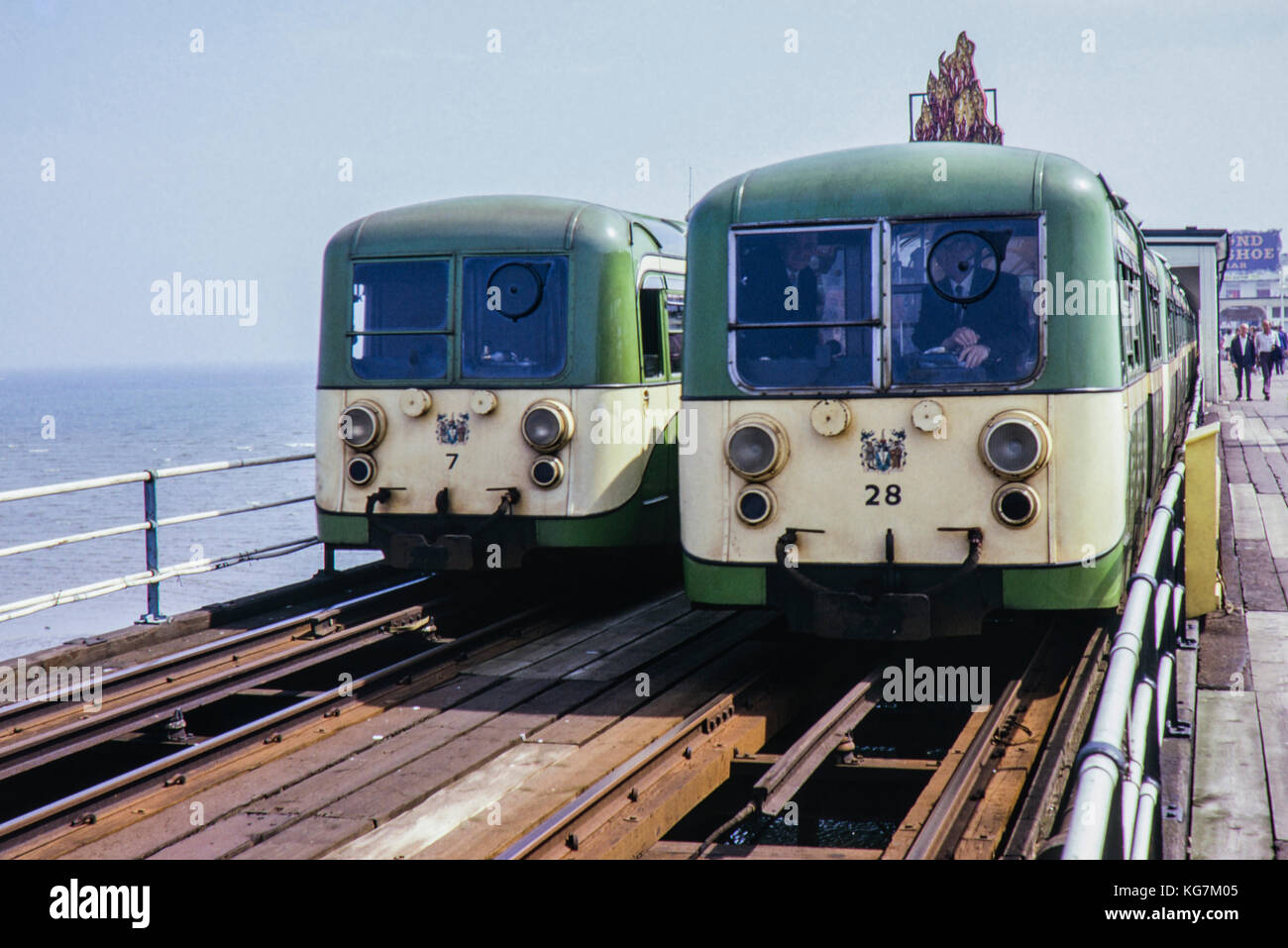 Southend Pier Tram/Trains image taken in 1973 Stock Photo - Alamy