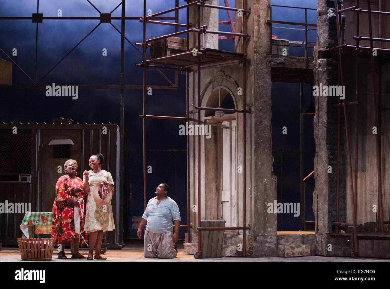 L-R: Miranda Tini as Maria, Nonhlanhla Yende as Bess and Xolela Sixaba ...