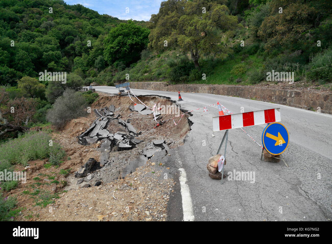 Collapsed Road, Spain Stock Photo - Alamy