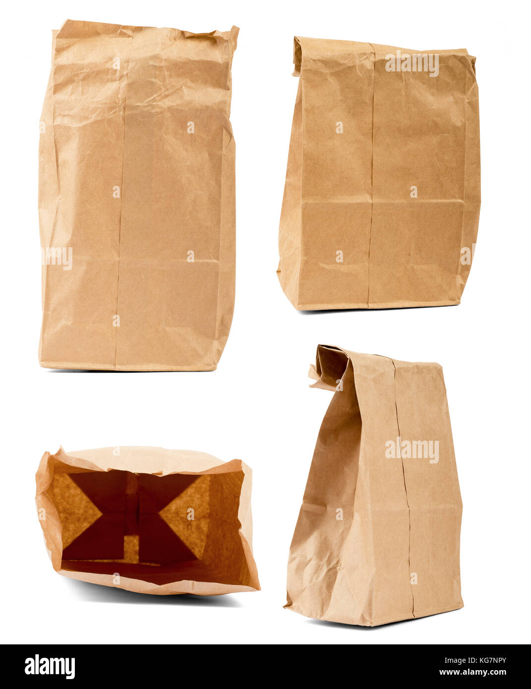 Set of blank brown paper bag Stock Photo - Alamy
