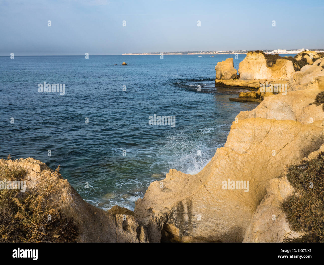 Sandstone coastline with sandy beaches at Gale on the southern coast of ...