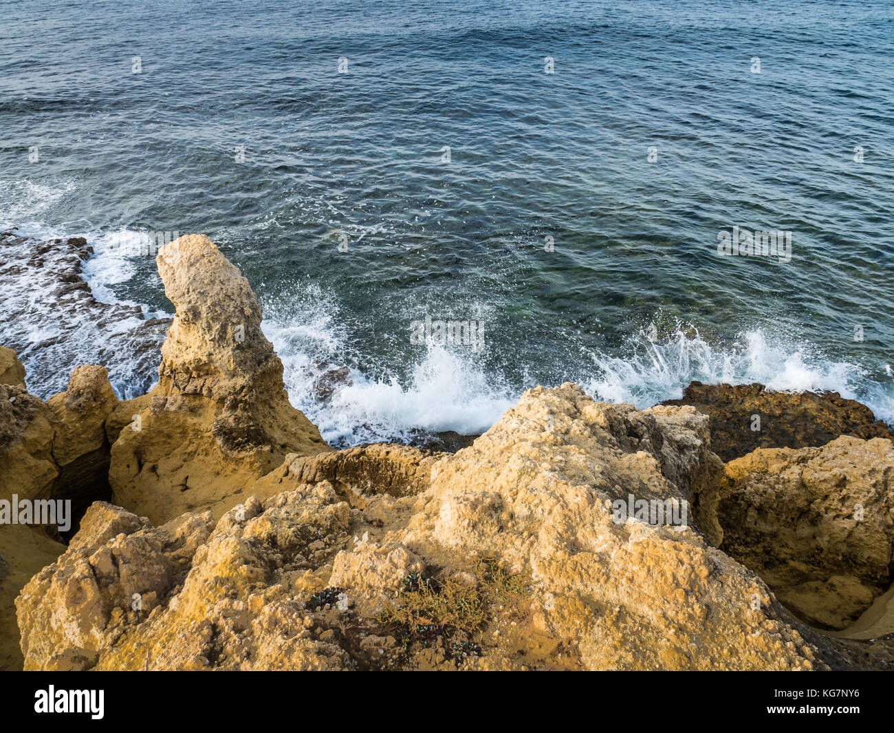 Sandstone coastline with sandy beaches at Gale on the southern coast of ...