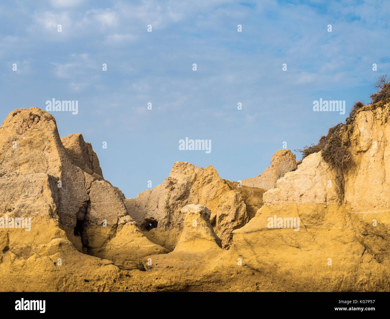 Sandstone coastline with sandy beaches at Gale on the southern coast of ...