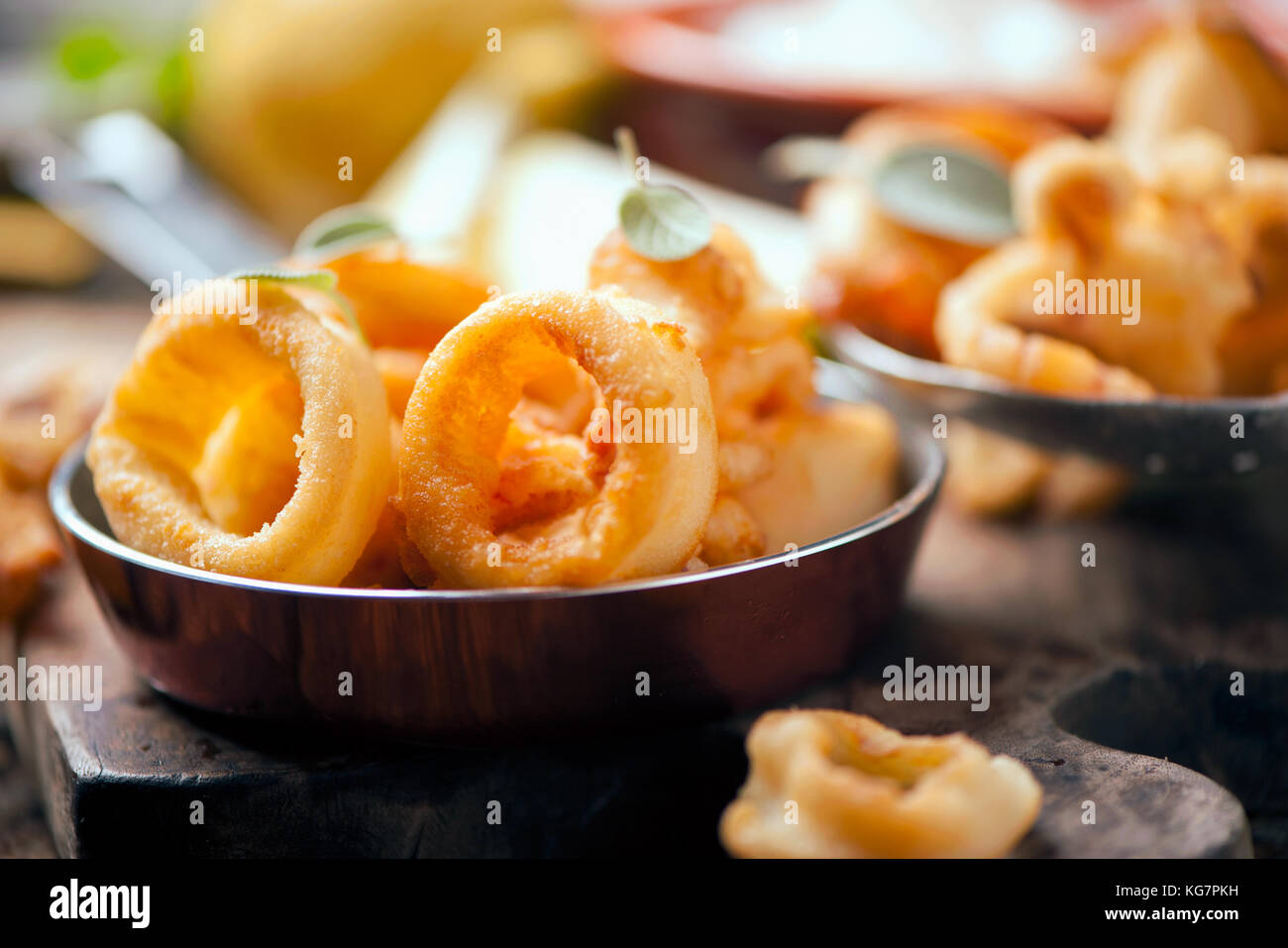 Fresh Fried Calamari. Mediterranean squid Stock Photo - Alamy