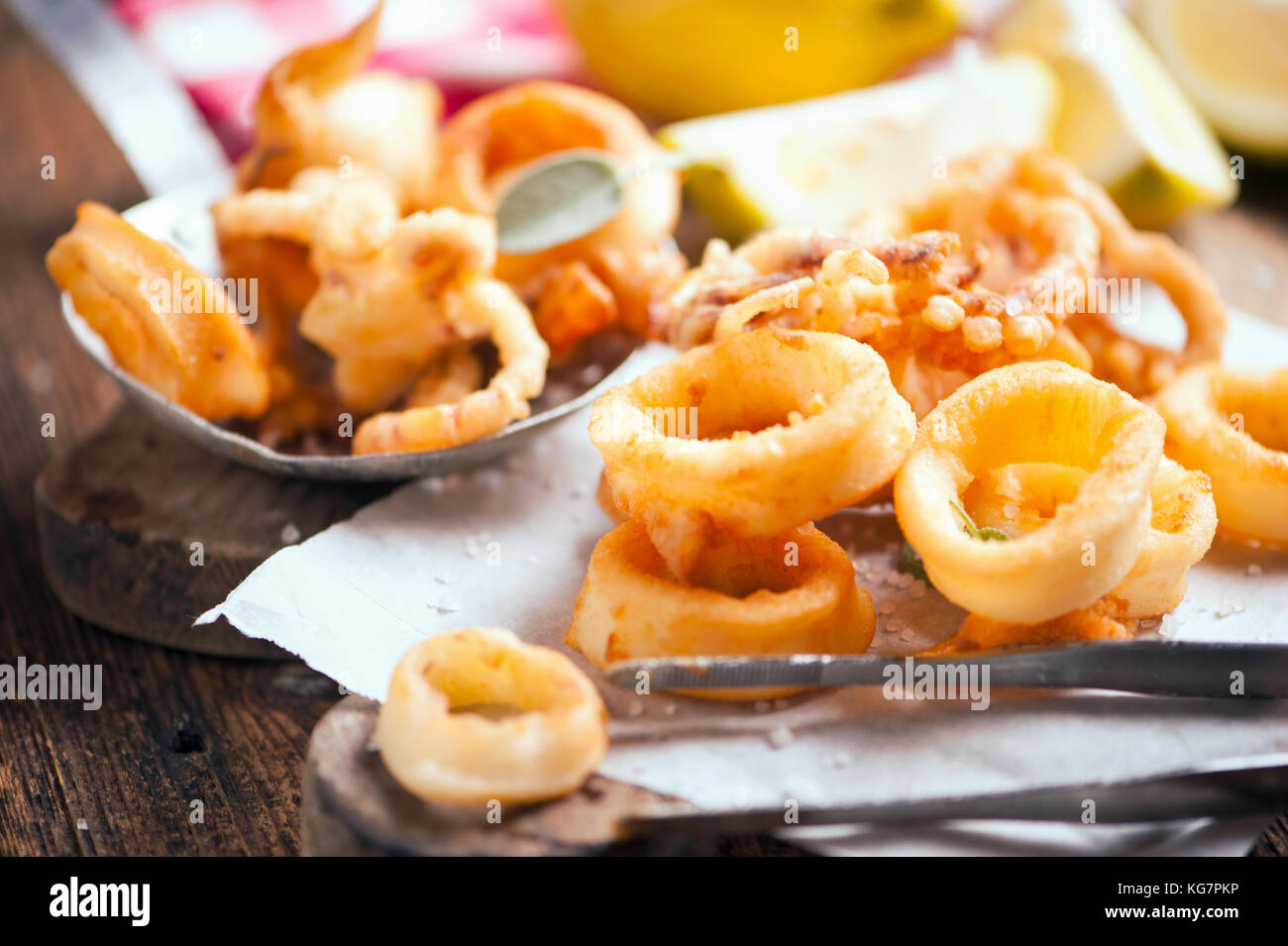 Fresh Fried Calamari. Mediterranean squid Stock Photo - Alamy