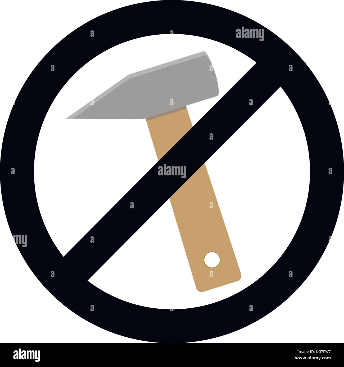 Symbol banner no repair, no knocking. Do not use hammer icon. Vector ...