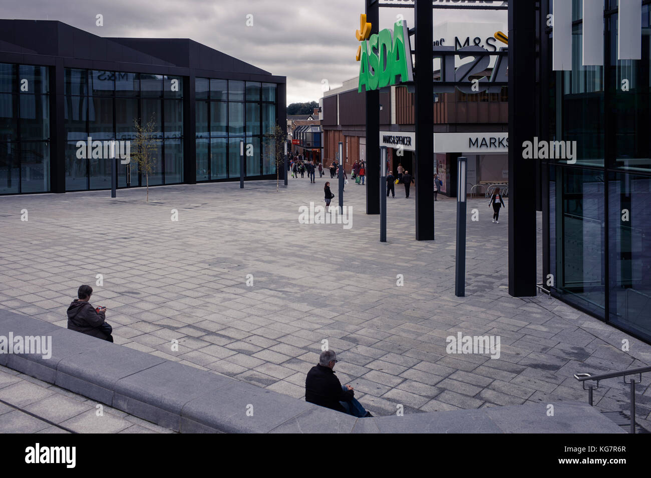 Entrance to Asda and new shops in Northwich Stock Photo - Alamy