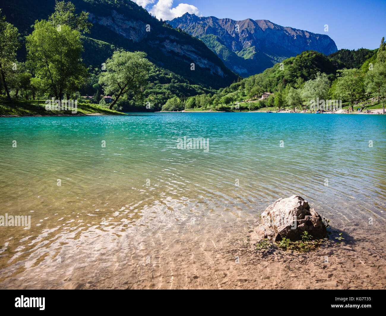 Panorama of Lake Tenno surrounded by Italian mountains Stock Photo - Alamy