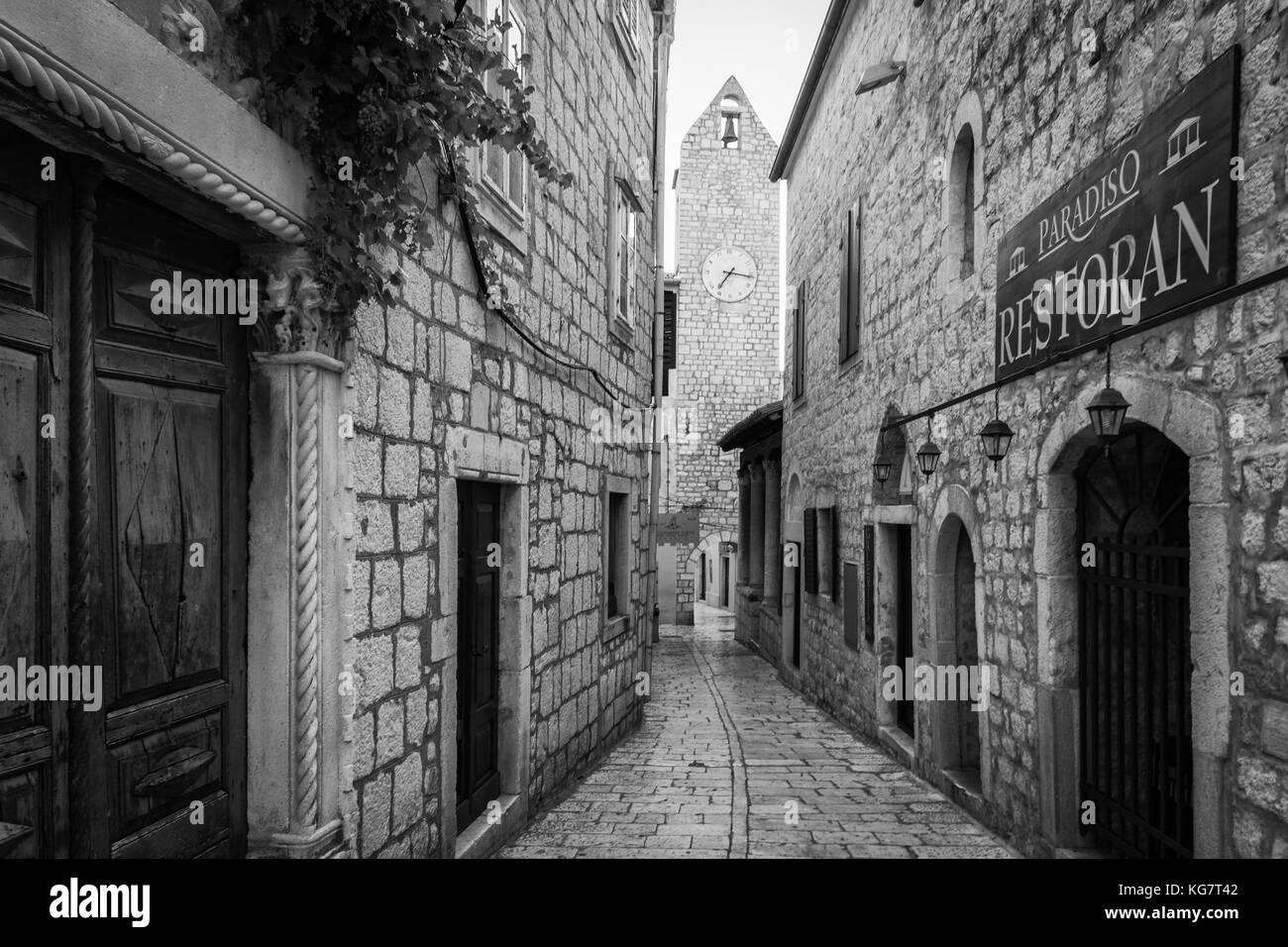 Rab, Croatia - August 5, 2015: Old Town of Rab, Croatian island famous ...