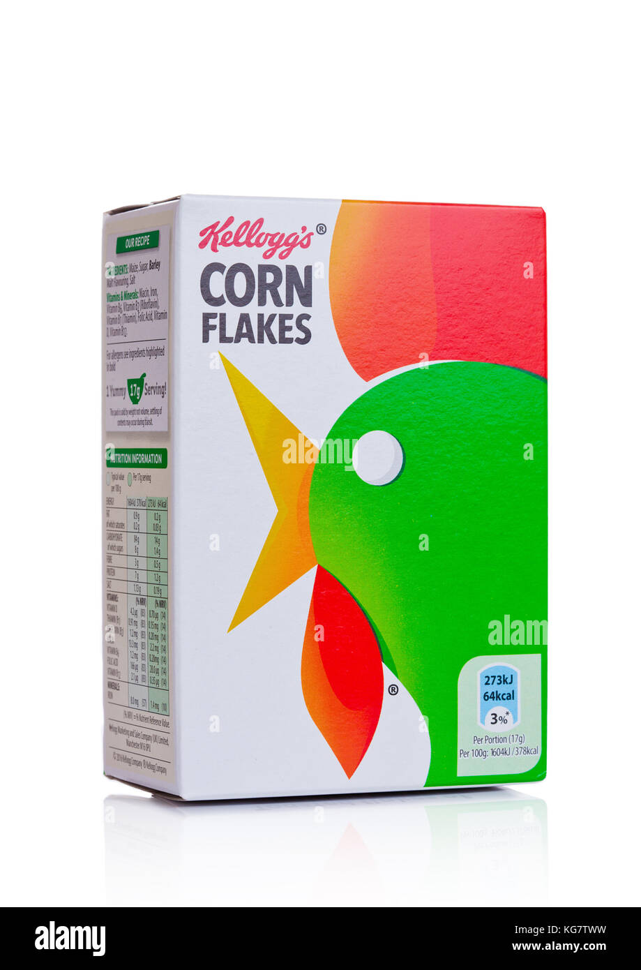 LONDON, UK - NOVEMBER 03, 2017: Box of Kellogg's Corn flakes Breakfast ...