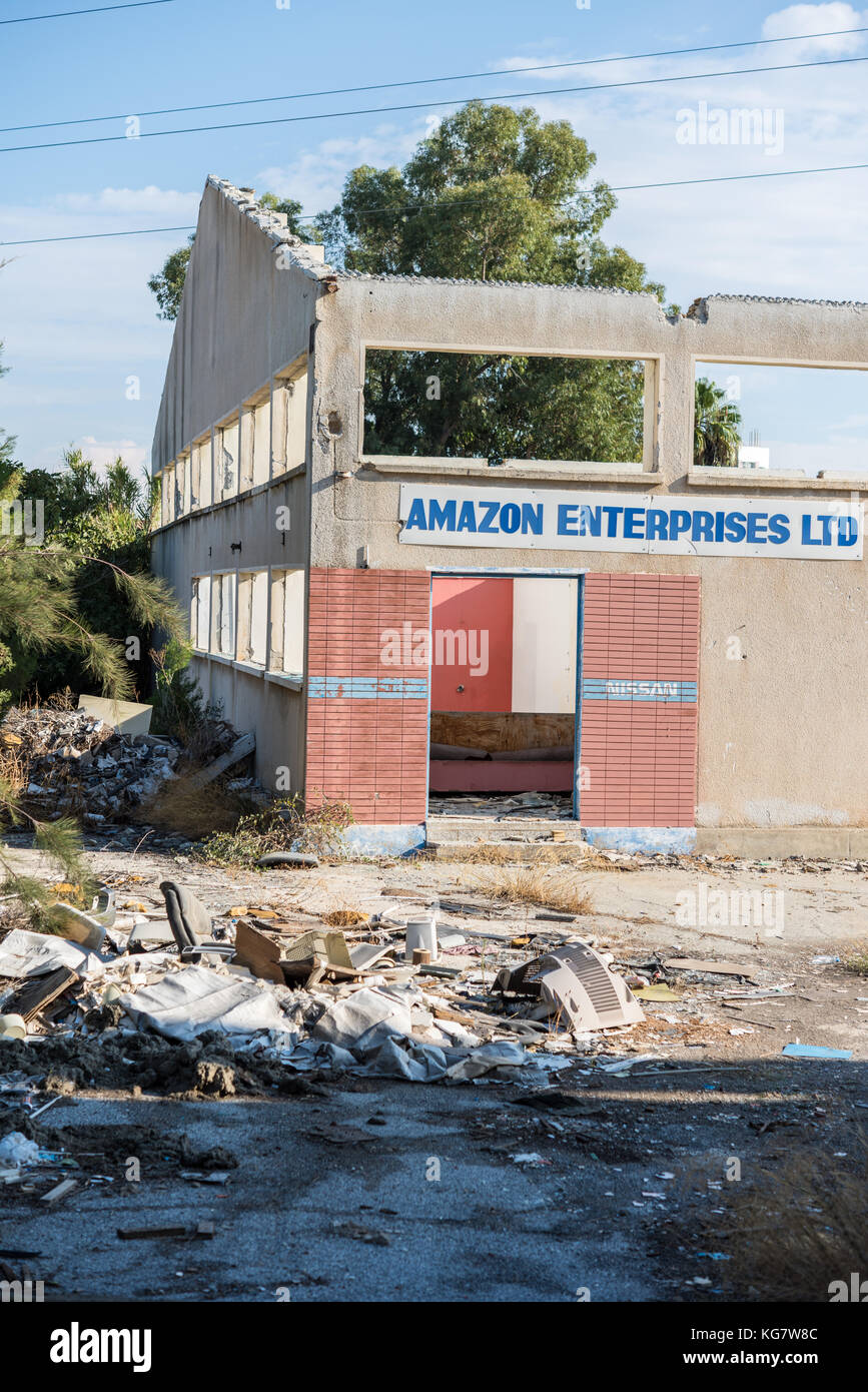 Amazon Enterprises LTD. sign on abandoned industrial building in ...