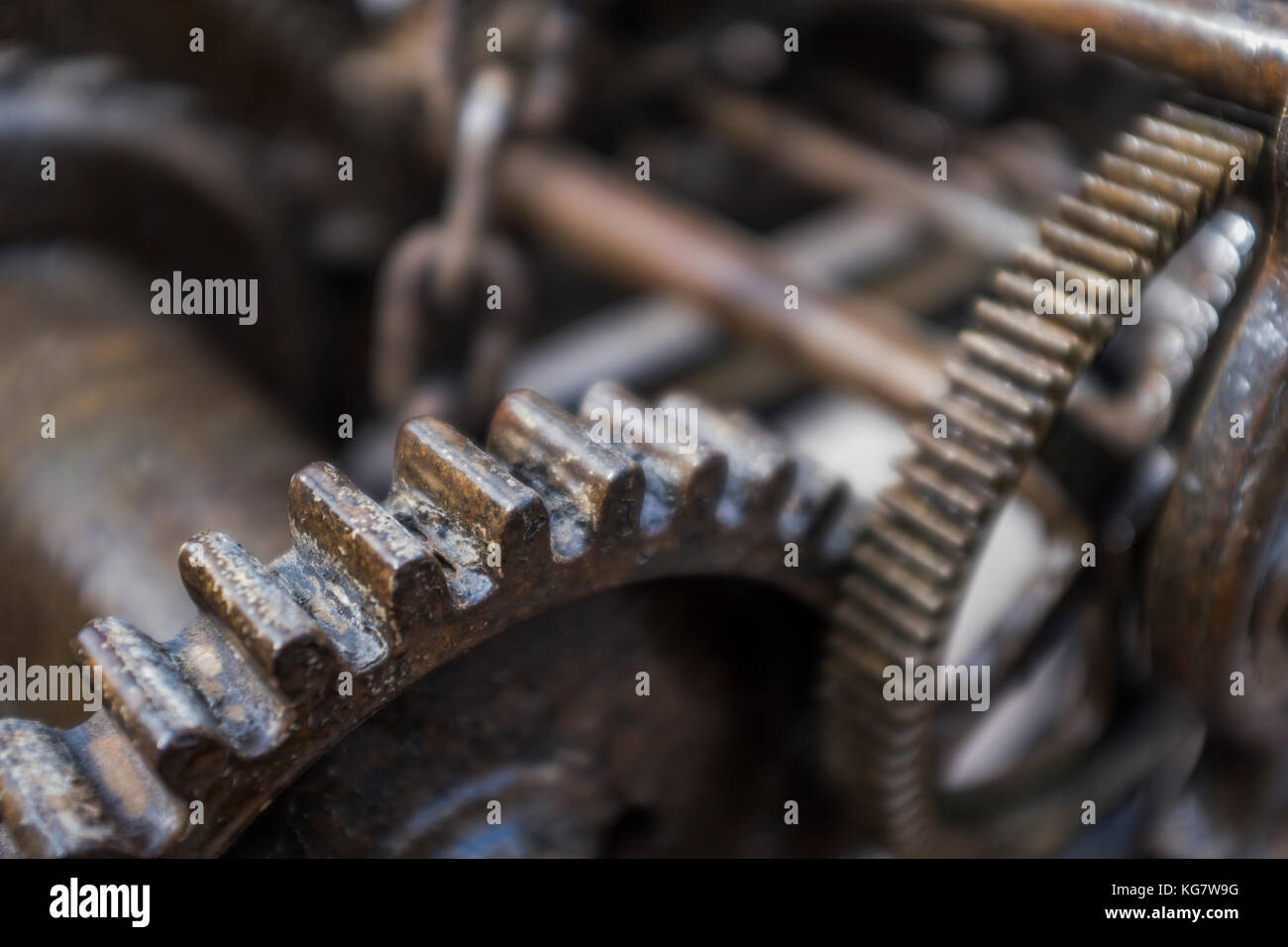 ancient mechanism of the tower clock cogwheels in the clock - soft ...