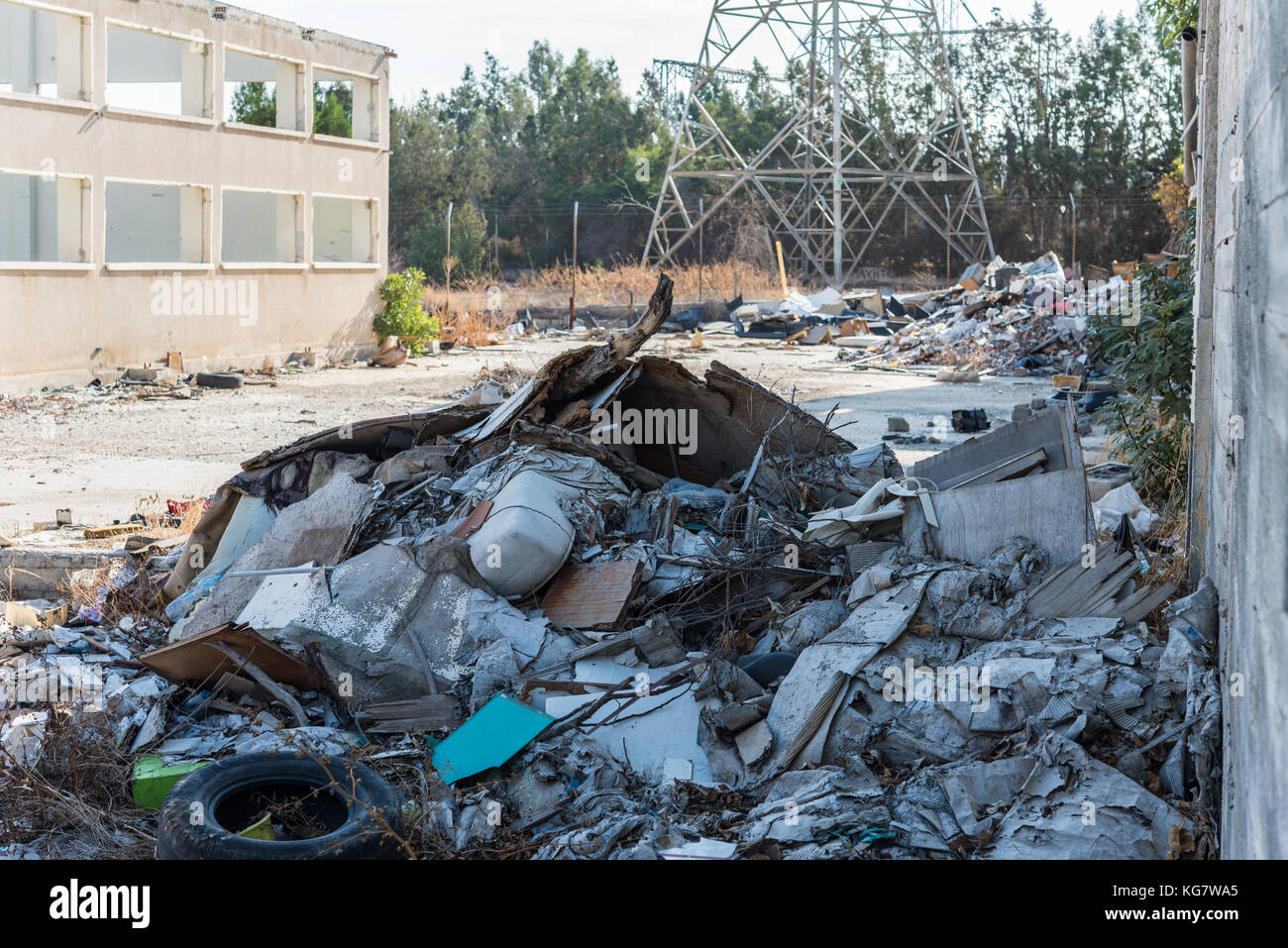 Abandoned industrial building in Larnaca, Cyprus Stock Photo - Alamy
