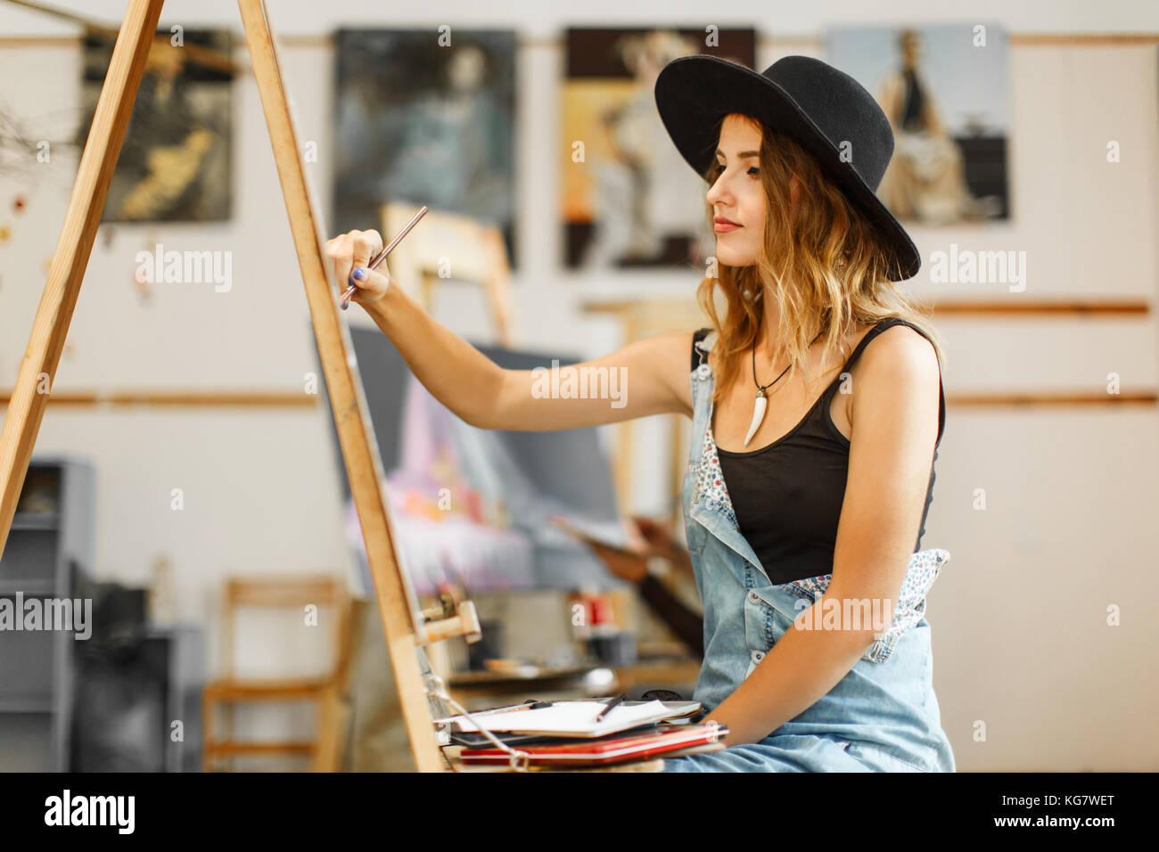 Artist's Drawing Process in the Studio Stock Photo - Alamy