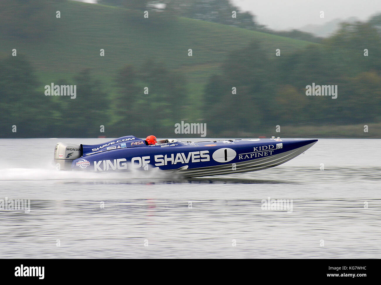 Powerboat during records week on Lake Windermere, UK Stock Photo - Alamy
