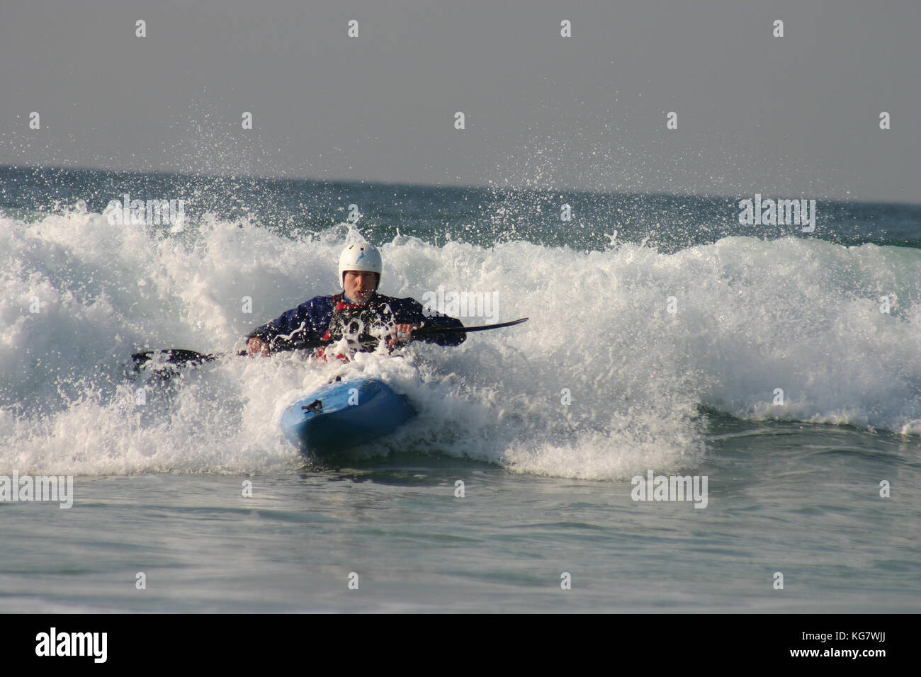 Surf canoe Newquay 10/03 Stock Photo - Alamy