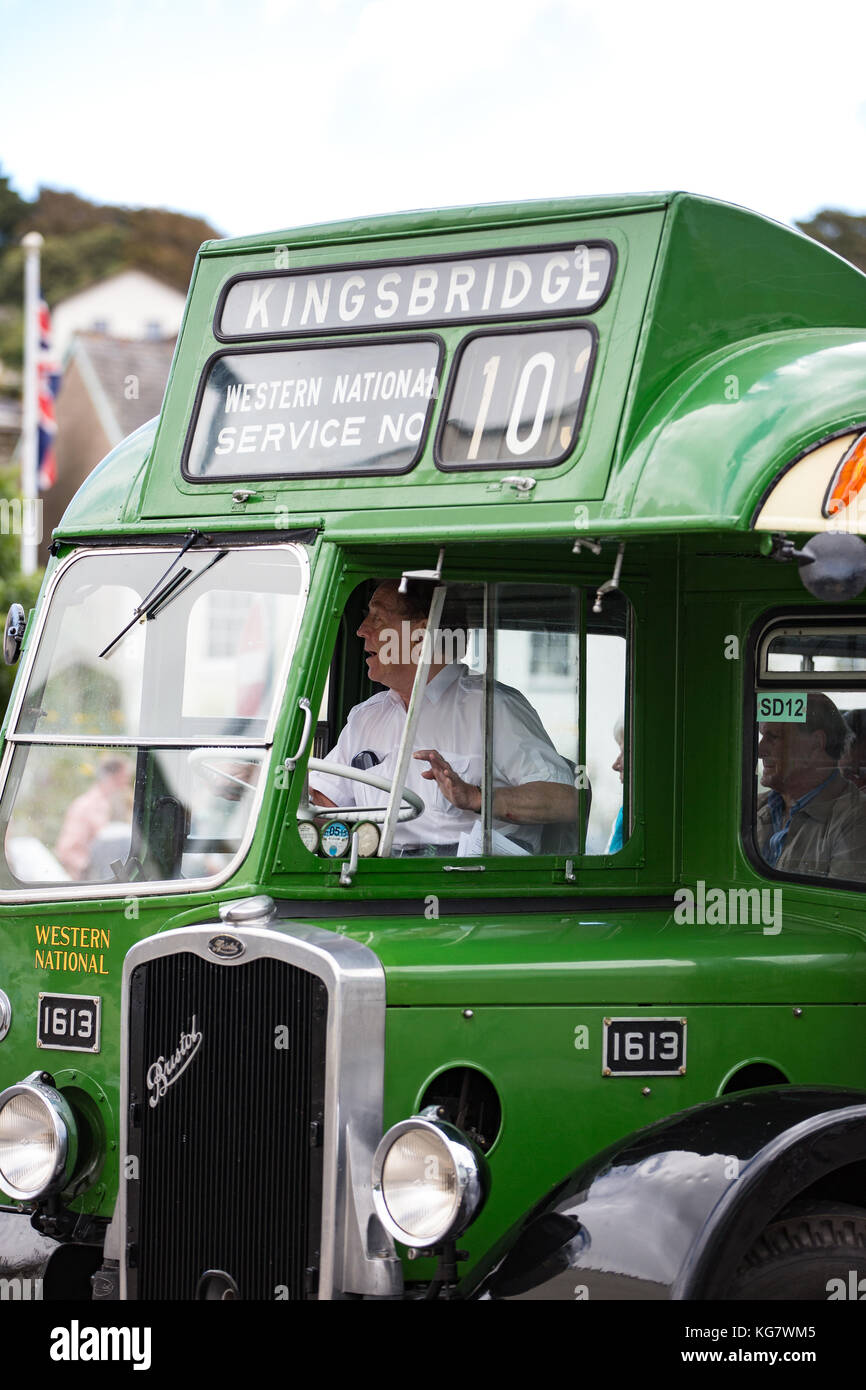 Vintage bus at Kingsbridge, Devon Stock Photo - Alamy