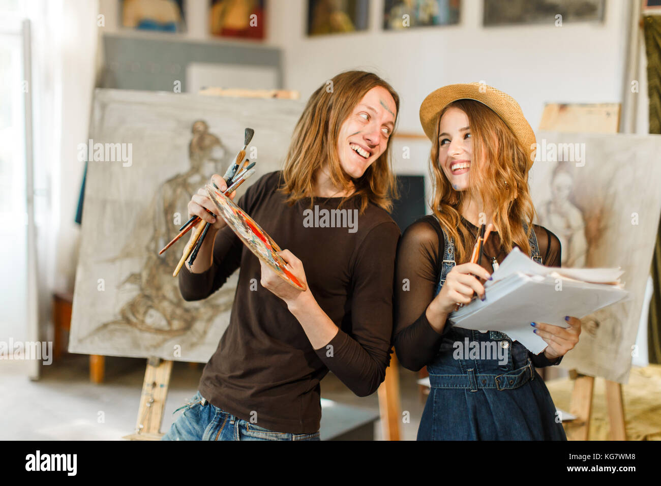 Male Artist Smiles Stock Photo - Alamy